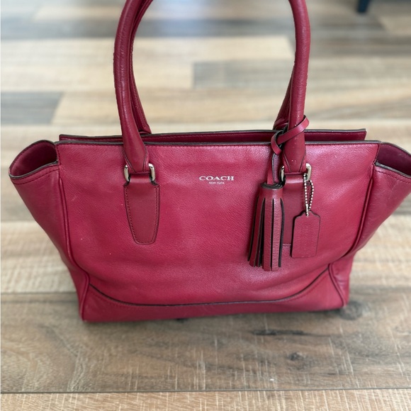 Coach | Bags | Coach Red Leather Tote Bag | Poshmark